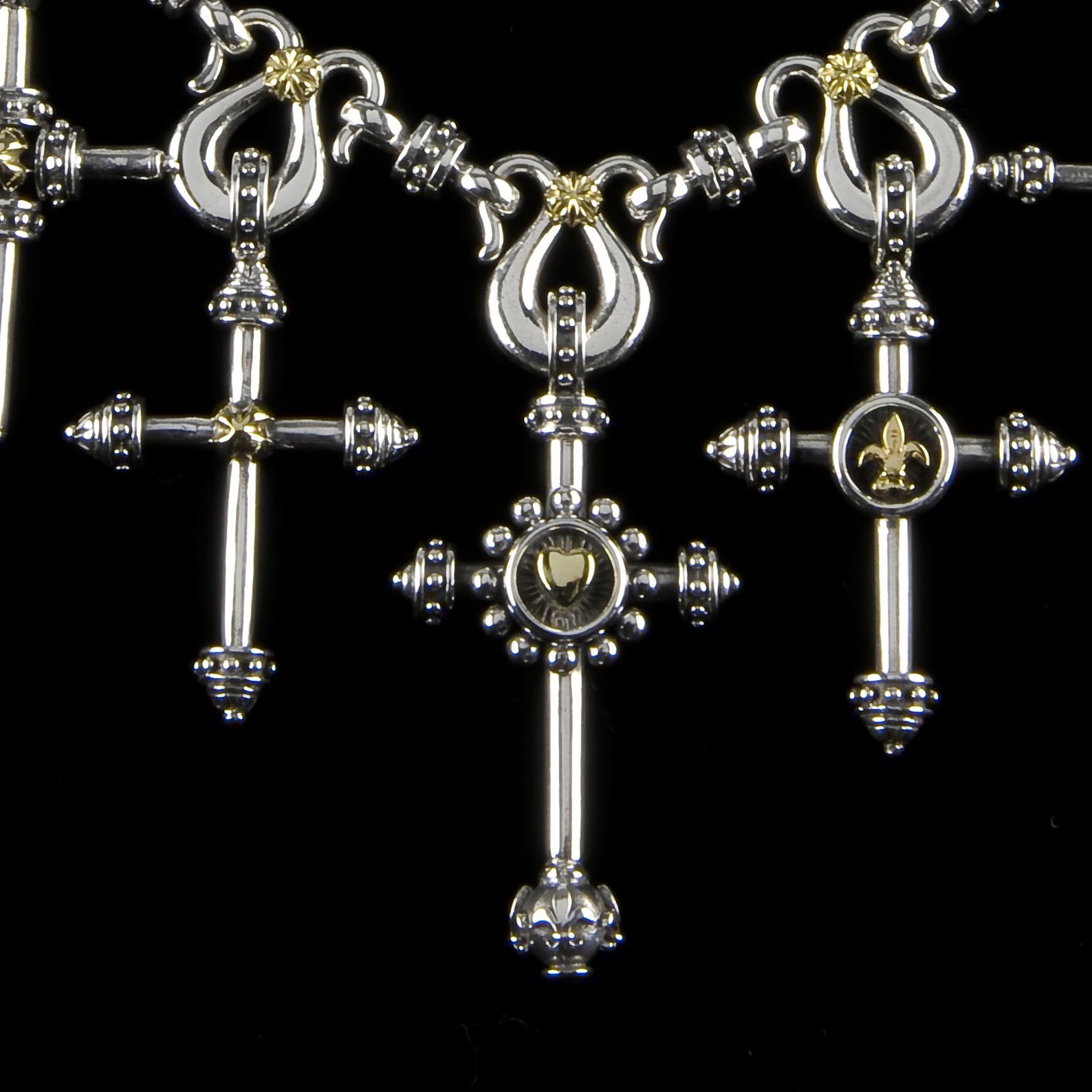 Seven Cross Necklace B.C. Silver Collection 6122SG - Etsy