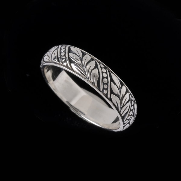 Leaf Wedding Band - Etsy