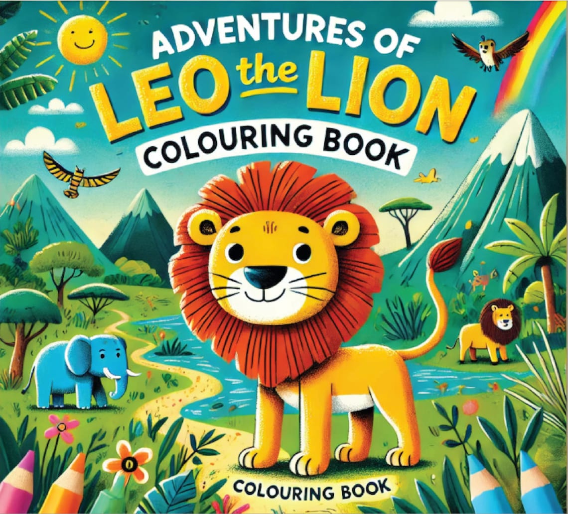 Adventures of Leo the Lion Colouring Book for Kids 11 Fun Pages to ...