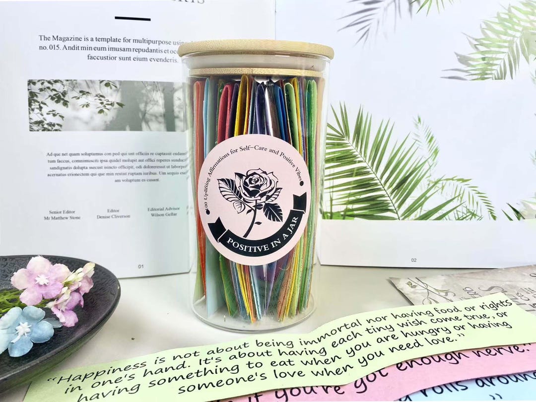 50 Affirmations for Self Case and Positive Vibes, Positive in A Jar ...
