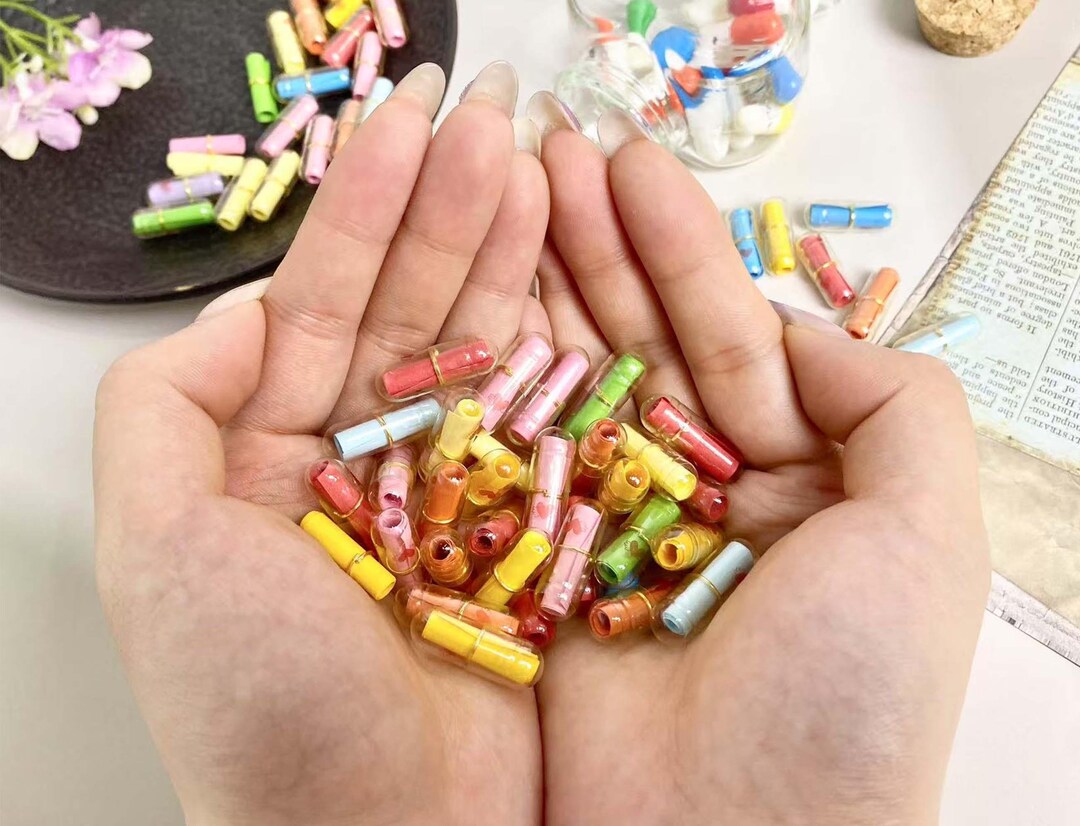 50/100pcs Cute Colorful Pill Capsules Wishing Note Pills, Secret in ...