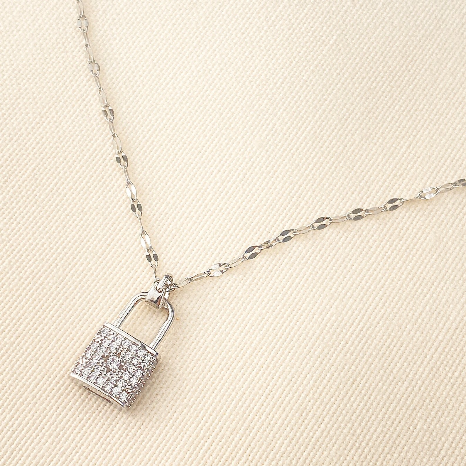 Elegant Padlock Necklace Sparkling Lock Charm on Delicate Chain - Etsy