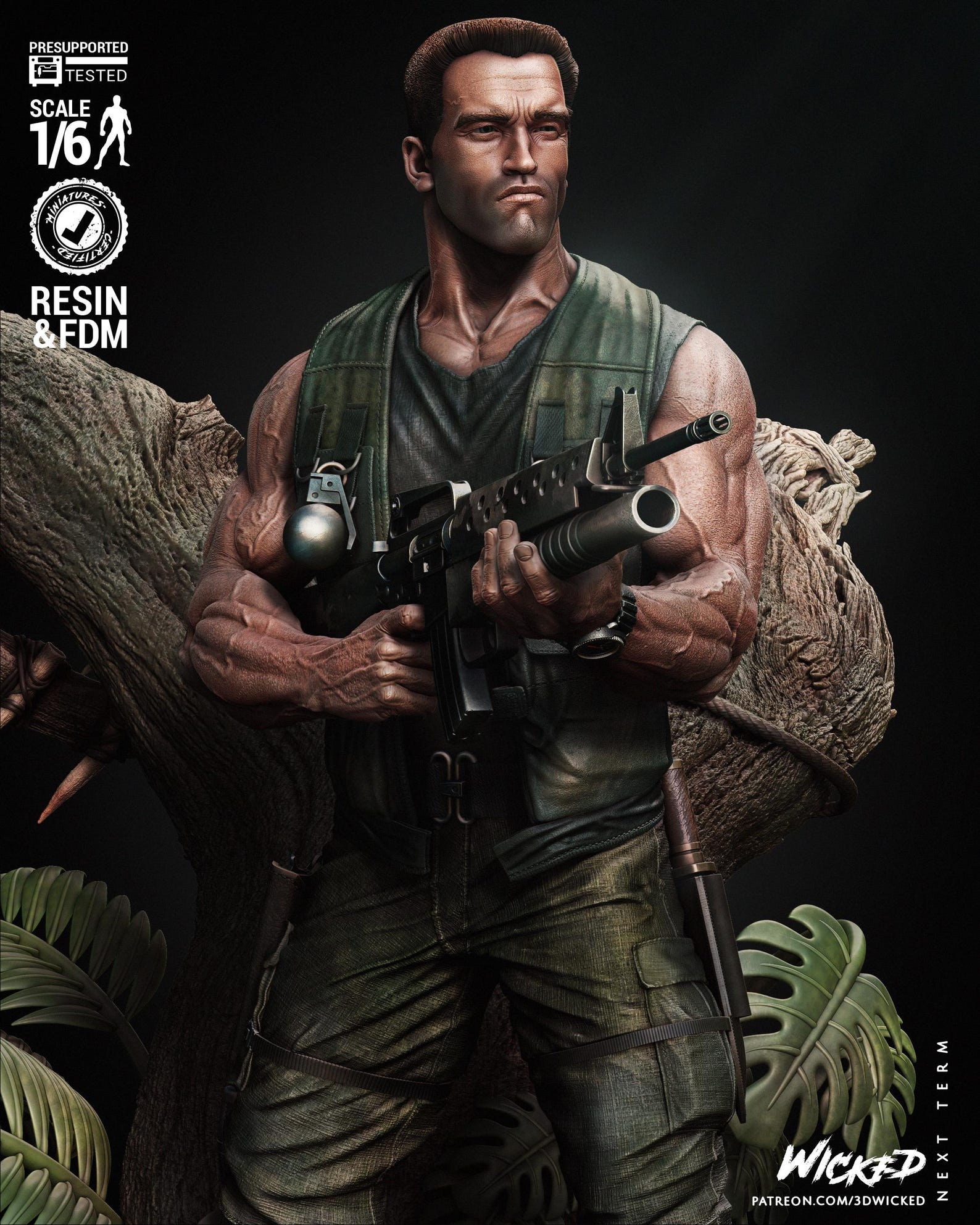 Diorama Predator and Dutch - Fan Art - Handmade Painted Predator Wolf ...