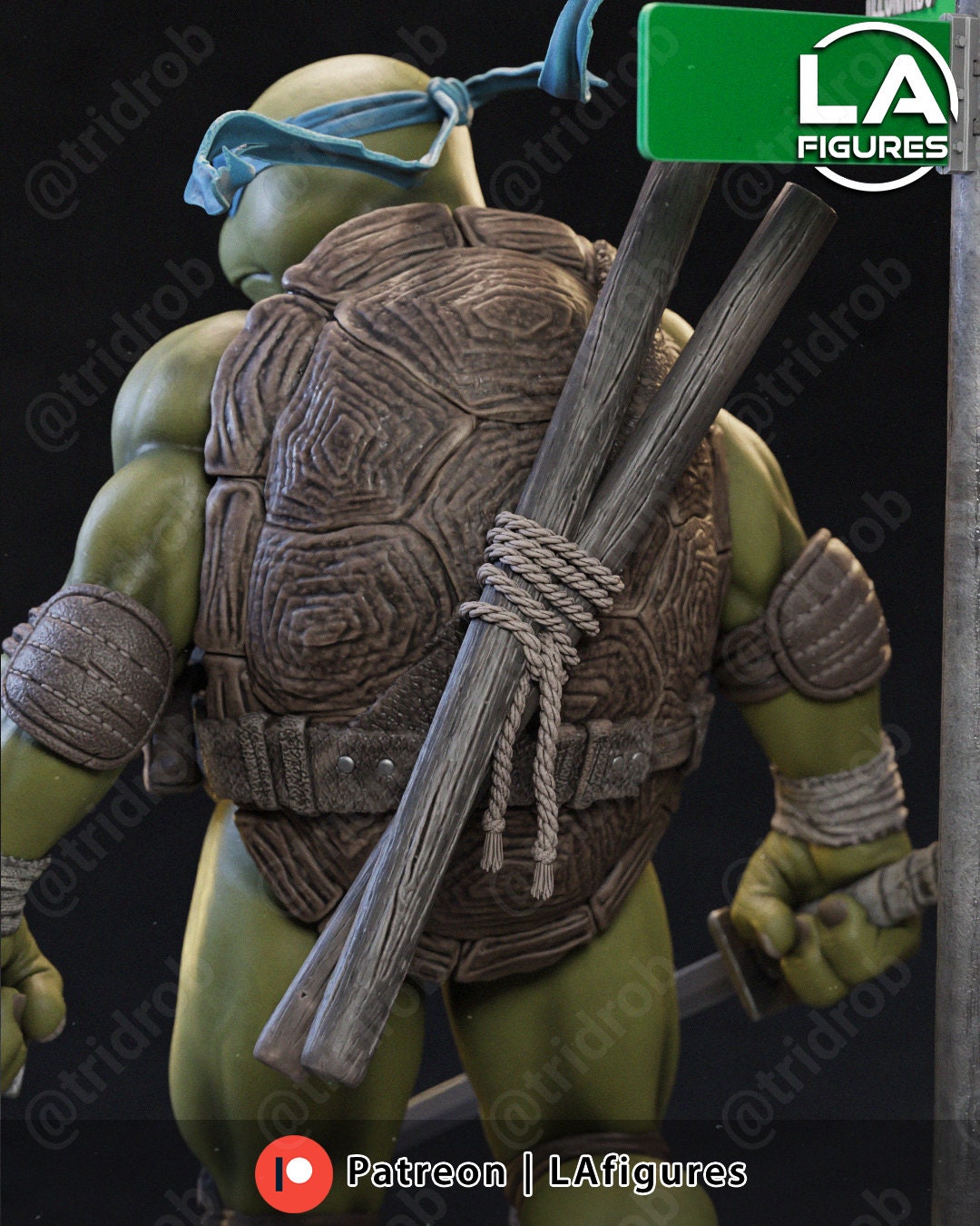 Leonardo Hand Painted TMNT Collectible Custom Ninja Turtle Art Handmade ...