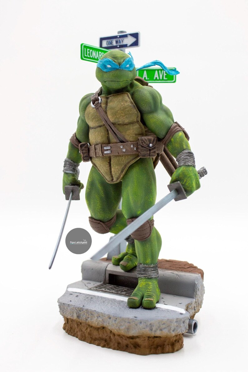 Leonardo Hand Painted TMNT Collectible Custom Ninja Turtle Art Handmade ...