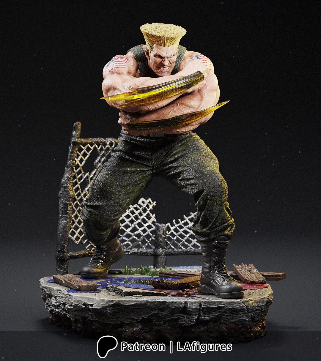 Guile Street Fighter Figure, 3D Model/statue, Painted/unpainted, SLA ...
