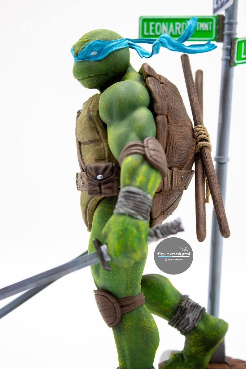 Leonardo Hand Painted TMNT Collectible Custom Ninja Turtle Art Handmade ...