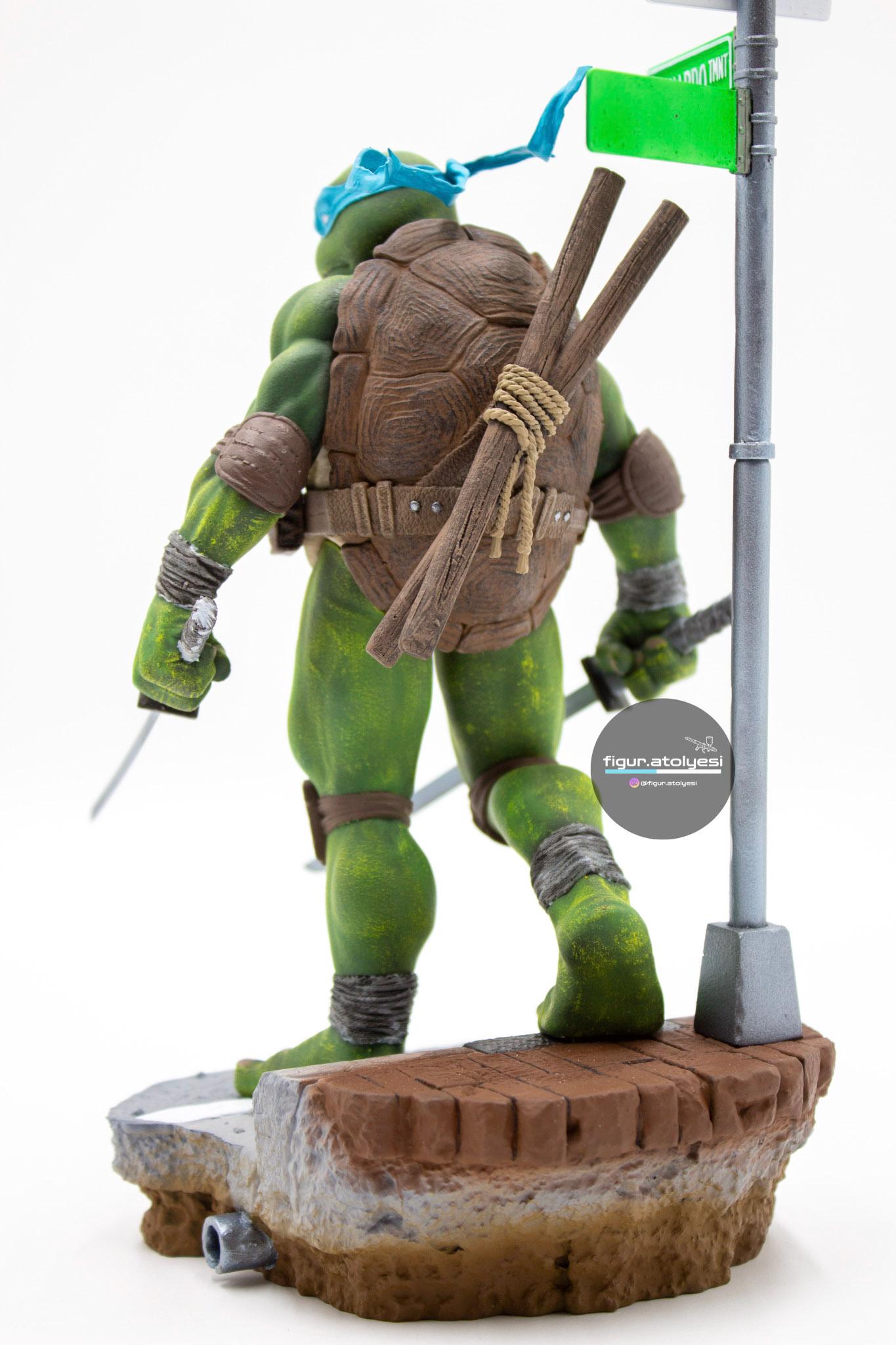 Leonardo Hand Painted TMNT Collectible Custom Ninja Turtle Art Handmade ...