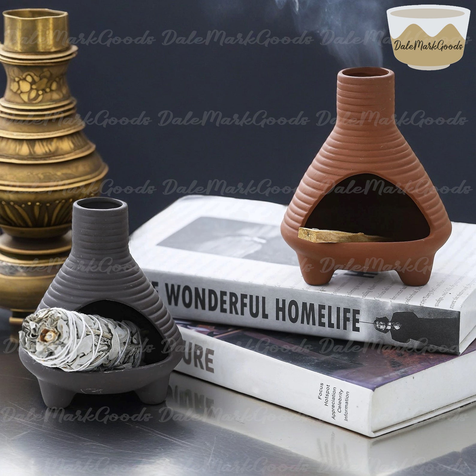 Ceramic Sage Incense Holder, Sage Stand Aromatherapy Stove Ceramic ...