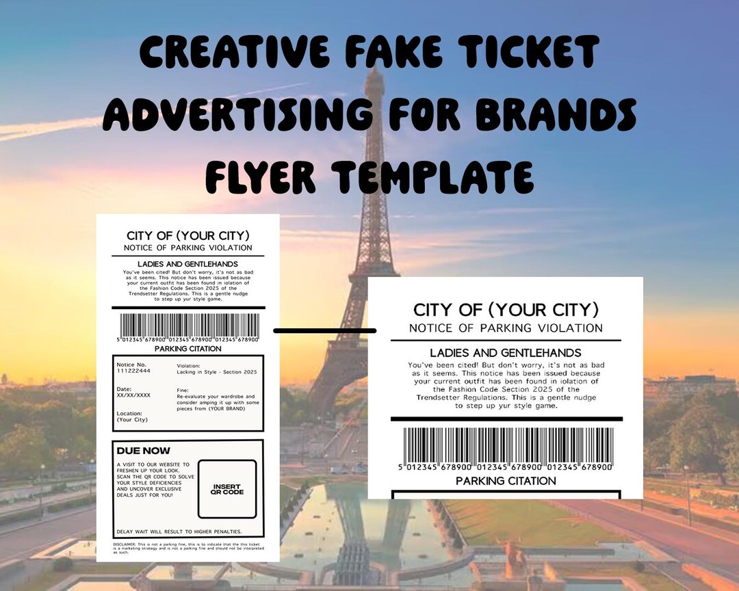 Fake Parking Ticket (PSD File) Creative Advertising Ticket Flyer ...
