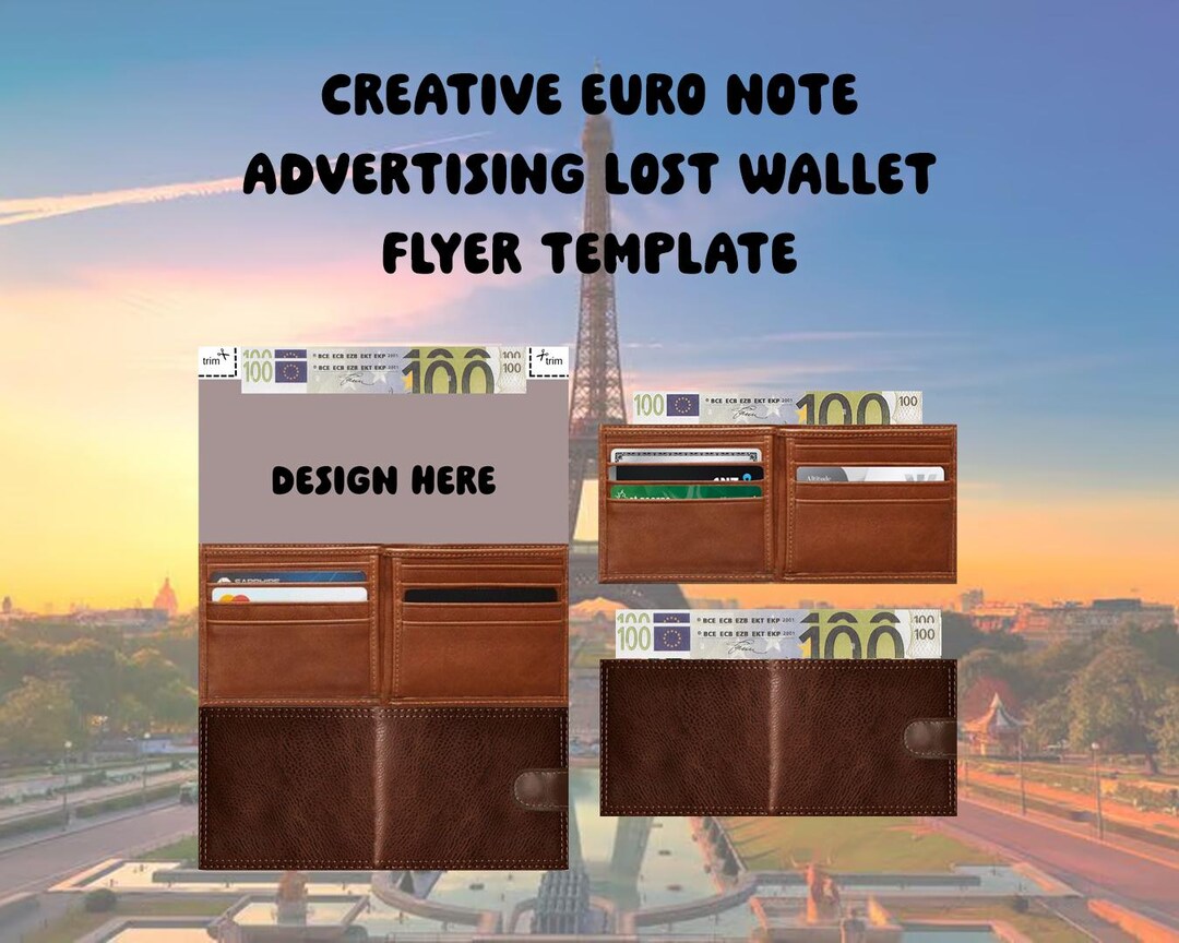 Euro Note Version | Creative Advertising Lost Wallet Flyer Template ...