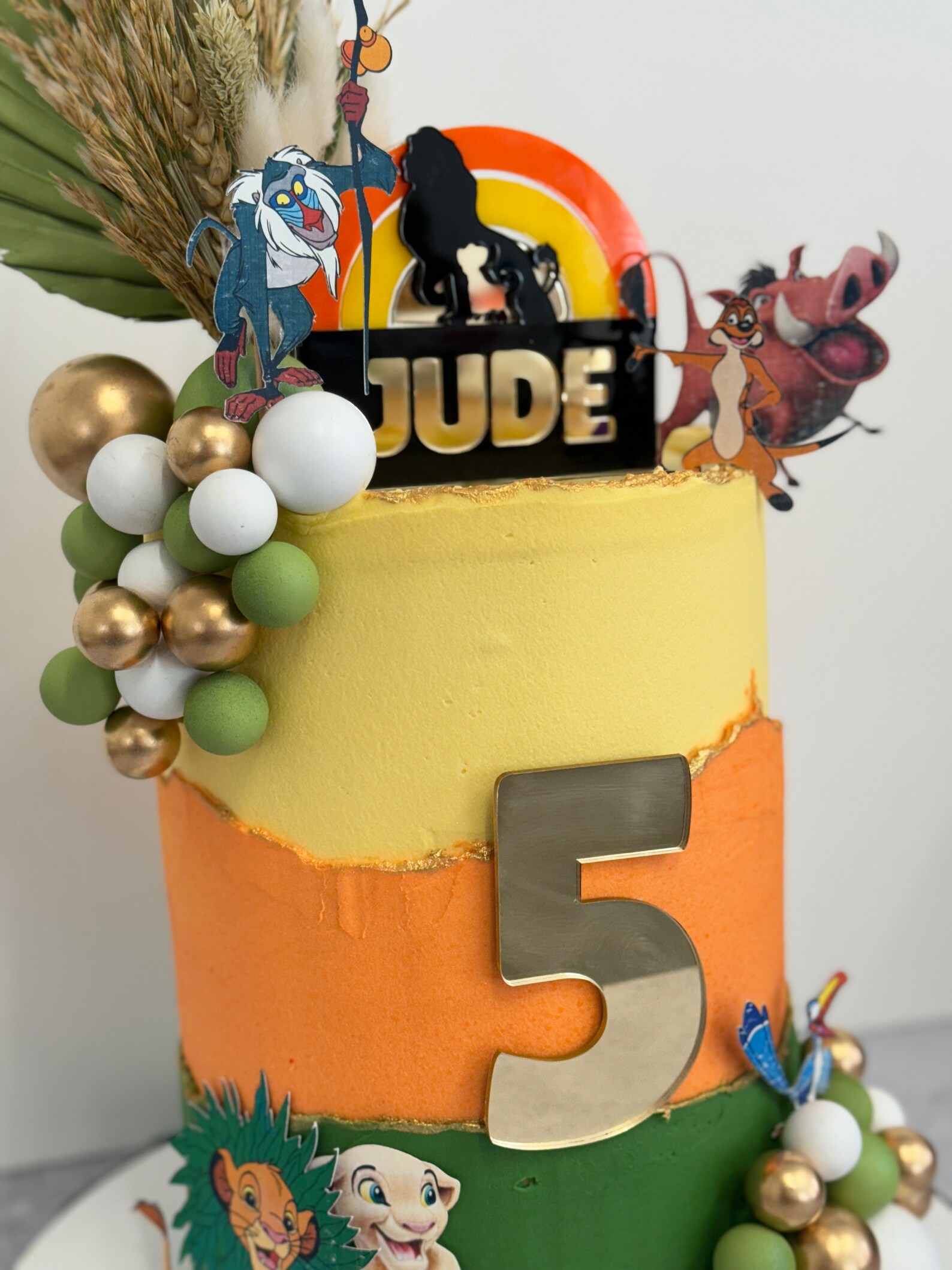 Personalised Lion King Themed Cake Topper and Number Charm Set for ...