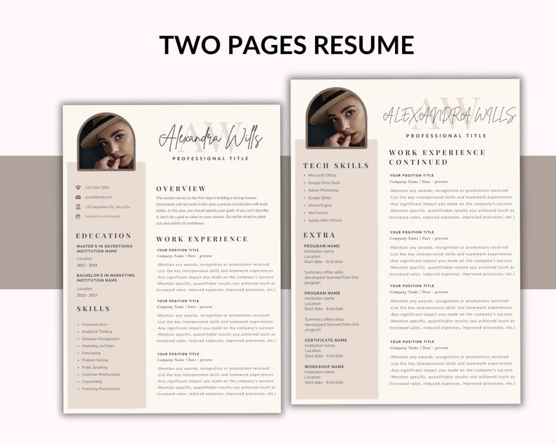 Editable Resume Template, Word and Pages Resume, ATS Compatible Resume ...