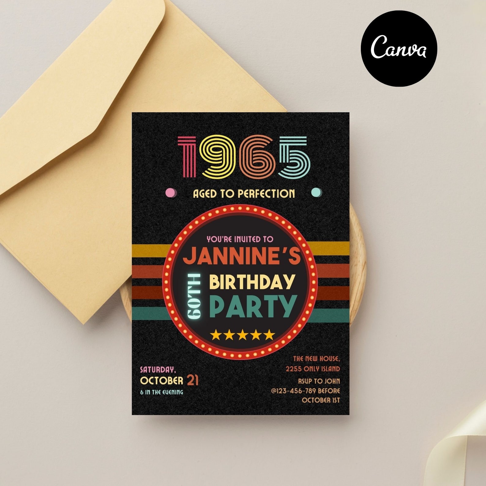 Editable Birthday Invitation, Template Invitation, Modern Birthday ...