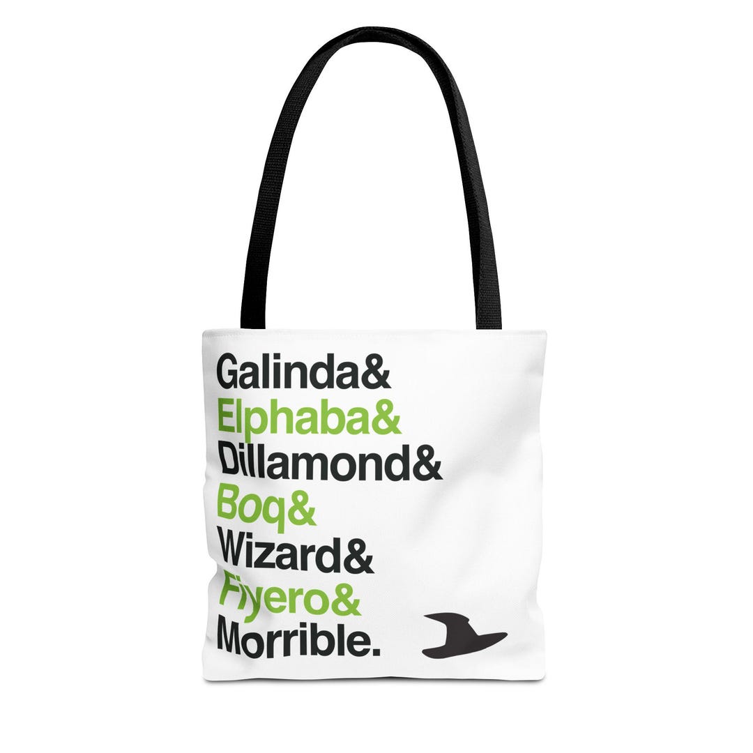 Wicked Tote Bag - Elphaba, Glinda Names List Bag | Defying Gravity ...