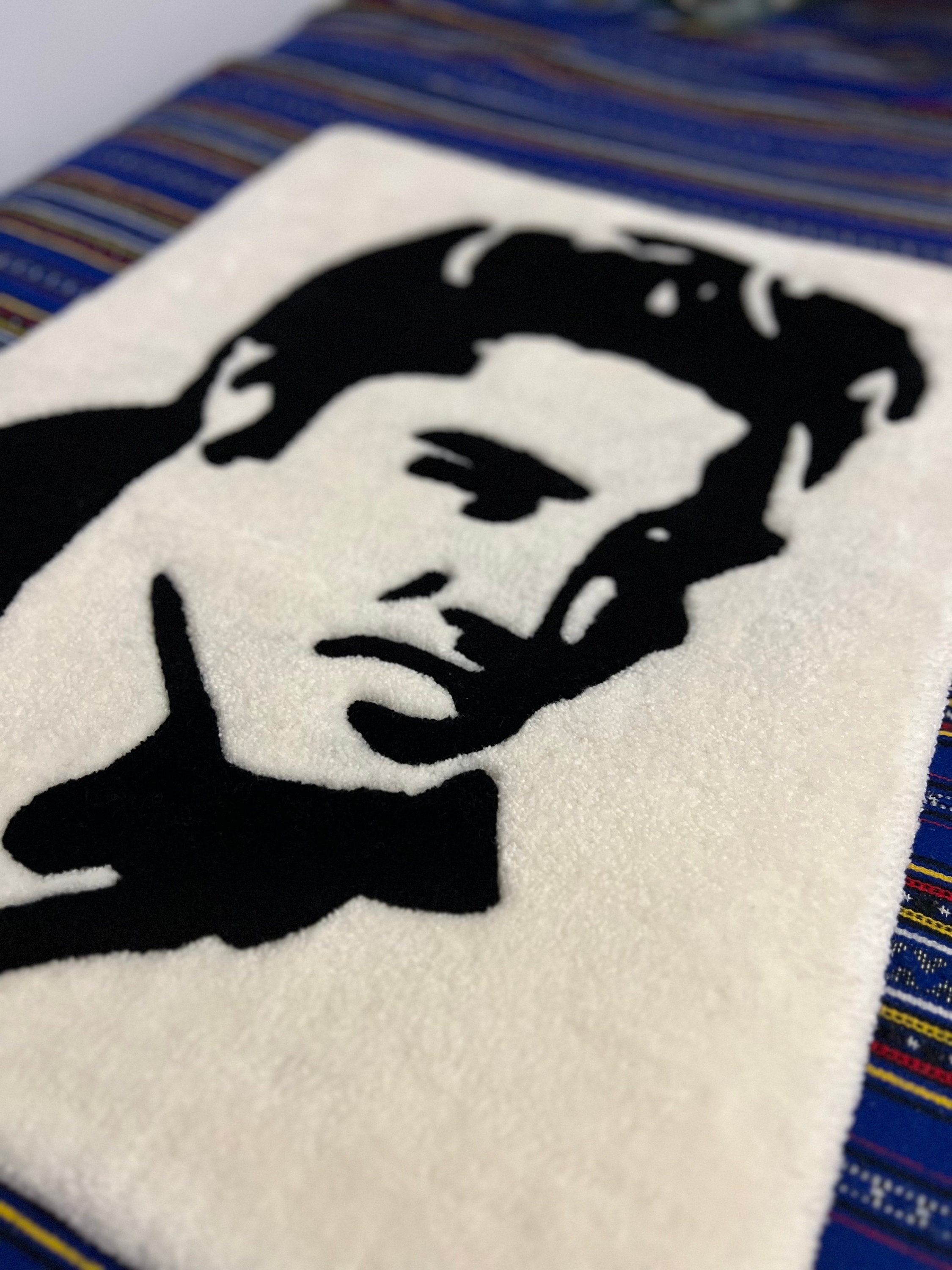Elvis Presley Tufting Handmade Rug, Black and White, Portrait, Rug ...