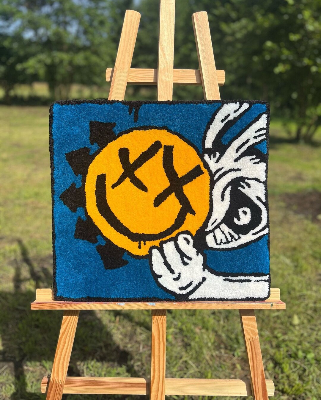 Blink 182 Tufting Rug, White Bunny, Punk Carpet, Rug Clinic - Etsy