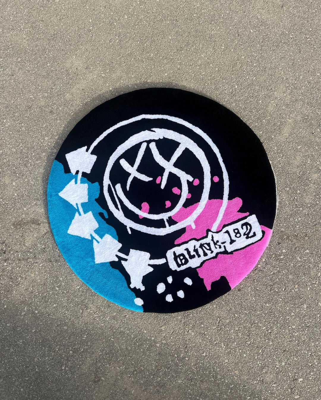 Blink 182 Tufting Rug, Logo, Punk Carpet, Blink182 Music, Pink, Blue ...