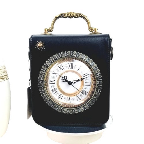 Handmade Embroidered Clock Design Ladies Crossbody Bag With Long Strap ...