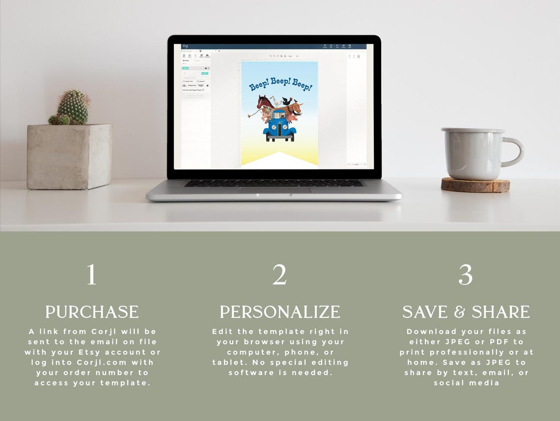 Editable Little Blue Truck Birthday Party Welcome Sign Design | Instant ...