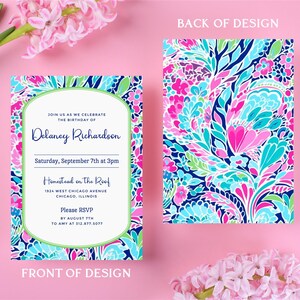 Editable Preppy Colorful Birthday Party Shower Invitation Design ...