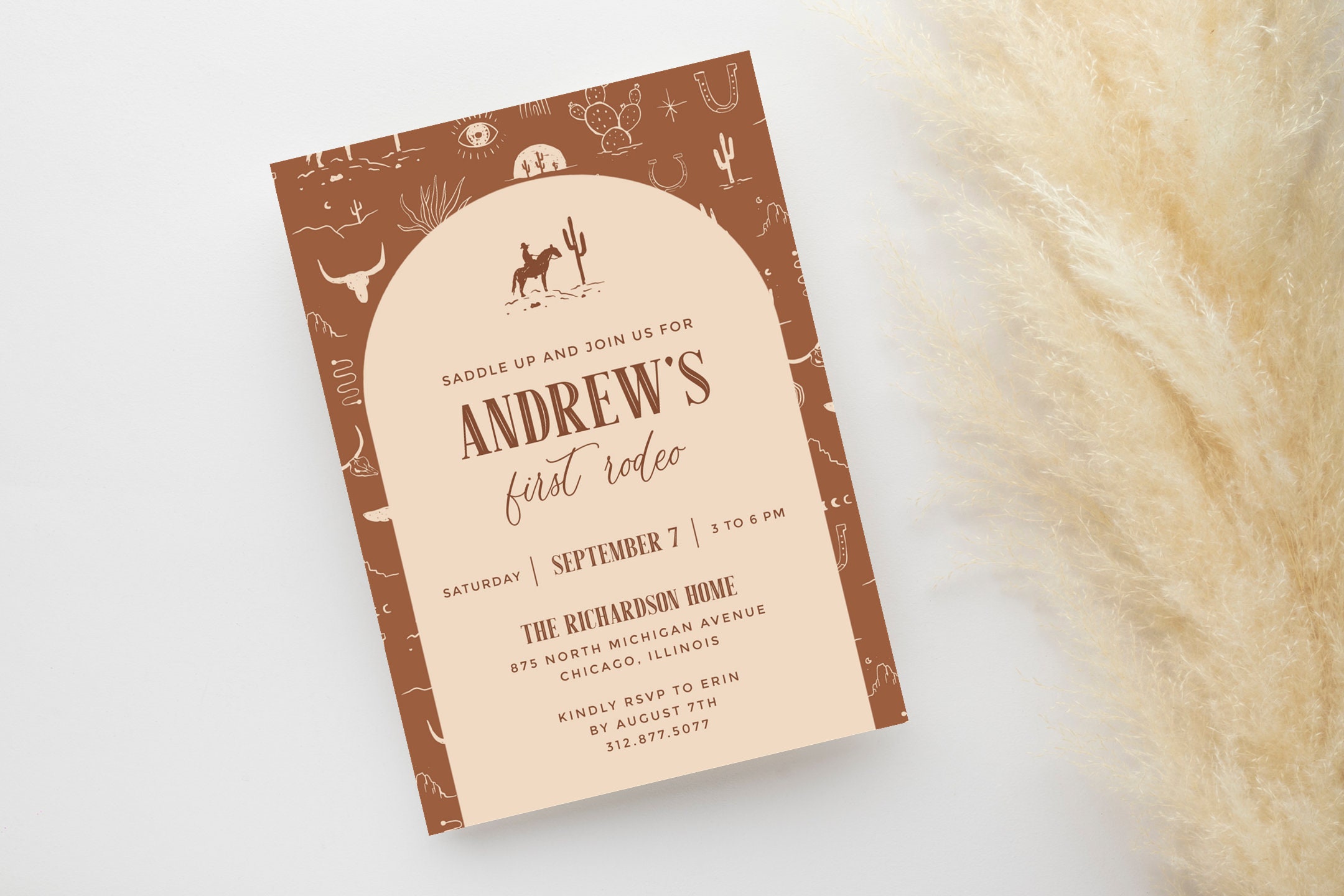 Editable First Rodeo Wild West Birthday Party Invitation Instant ...