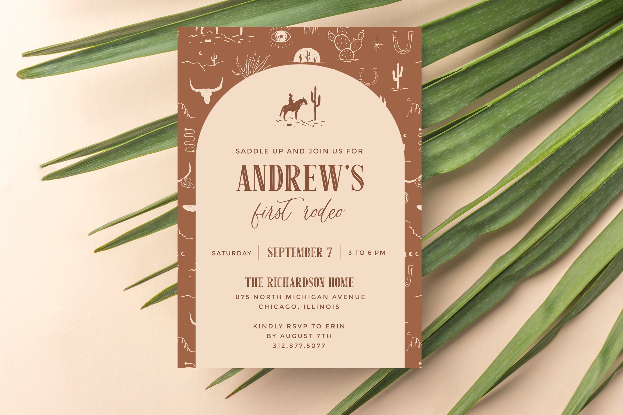 Editable First Rodeo Wild West Birthday Party Invitation Instant ...