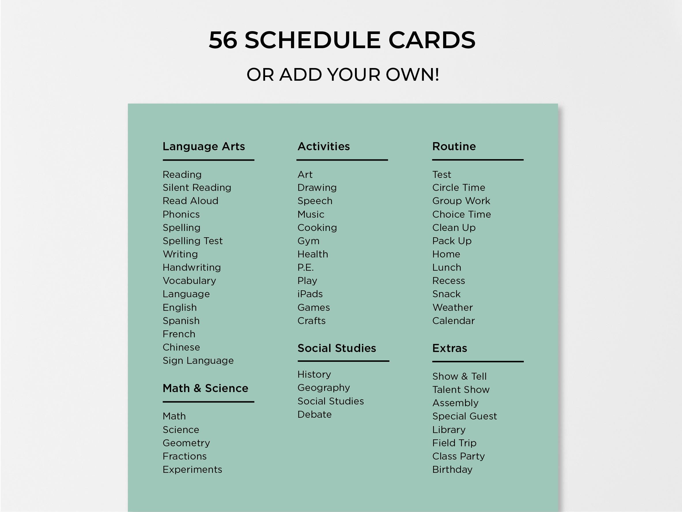 Classroom Schedule Template and Printout, Editable on Canva, Simple ...