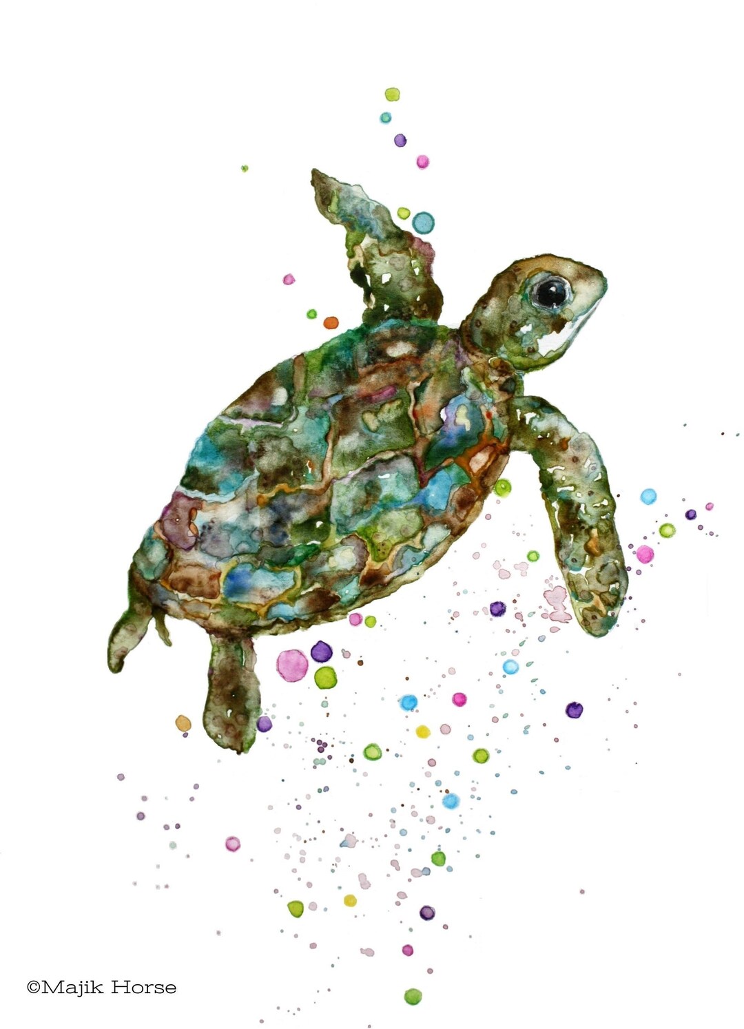 Turtle Print, Sea Turtle Print, Sea Turtle Art, Watercolor Sea Turtle ...
