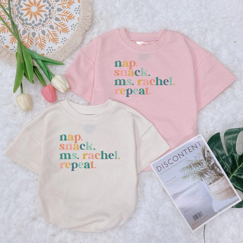 Nap Snack Ms. Rachel Repeat Baby Bubble Romper, Minimalist Natural Baby ...