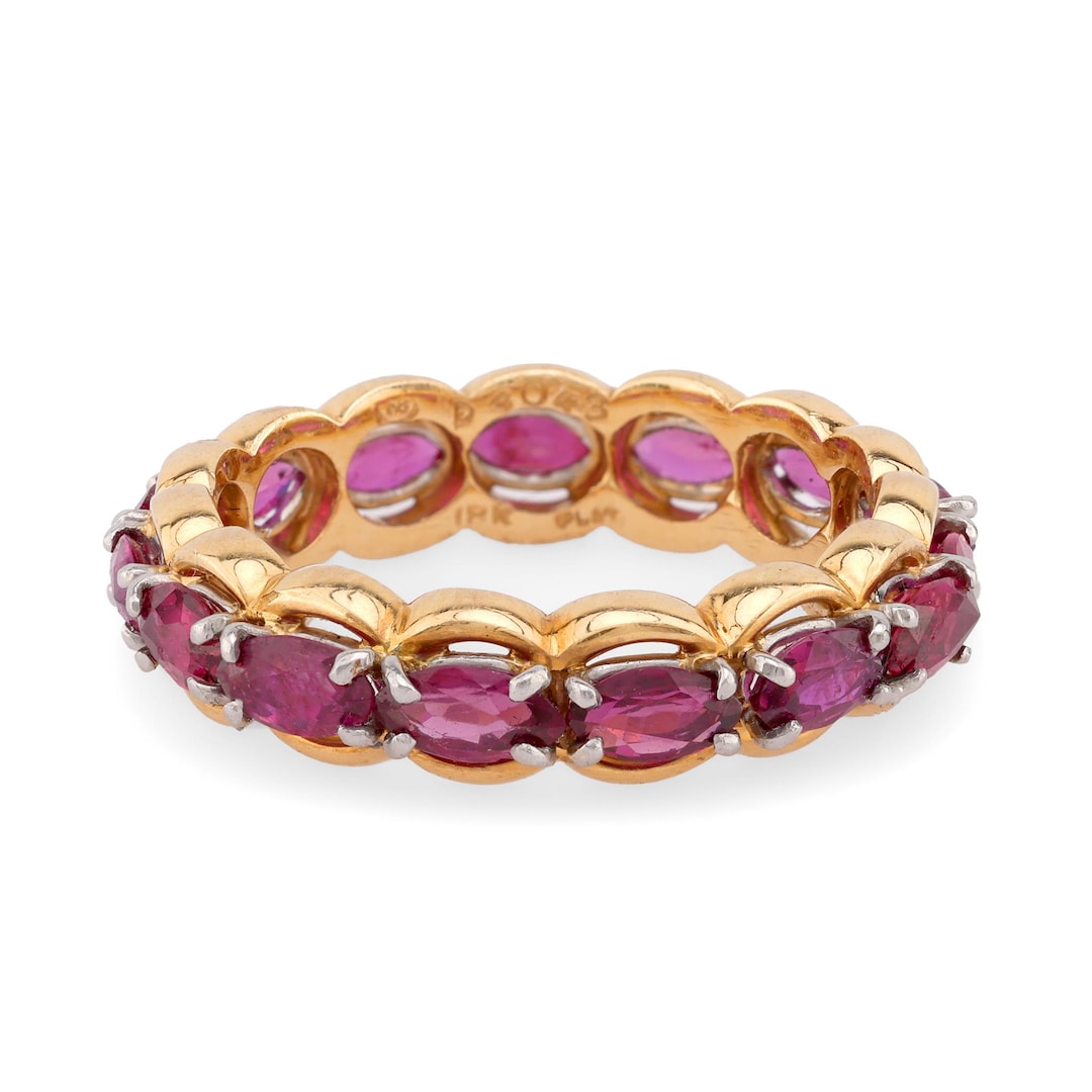 Vintage Oscar Heyman 3 Carat Ruby 18k Yellow Gold Eternity Ring - Etsy