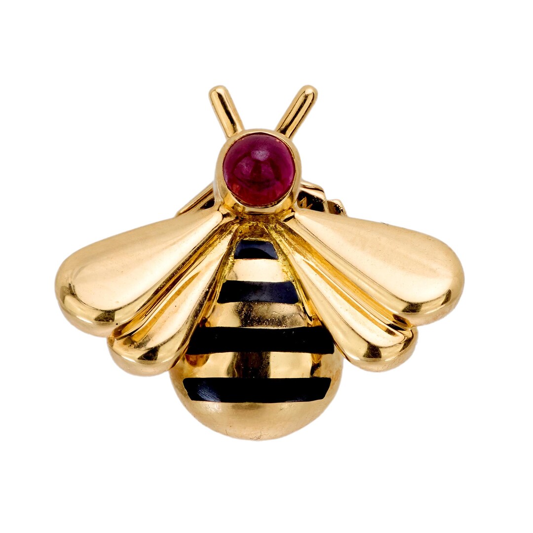 Cartier Vintage Ruby 18k Yellow Gold Bee Brooch - Etsy