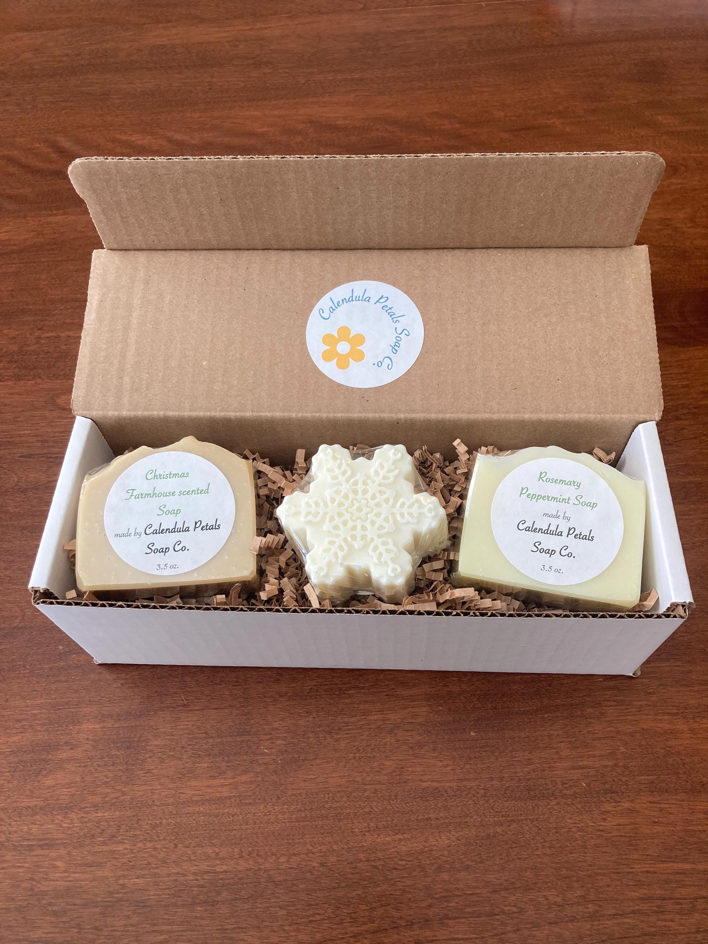 Winter Holiday Gift Set: 3 Soap Boxed Set, 1 Snowflake and You Choose 2 ...