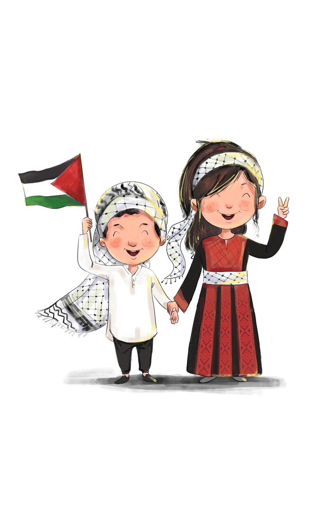 Free Palestine Resilience Art Hand-drawn Art Print 100% Profits Donated ...