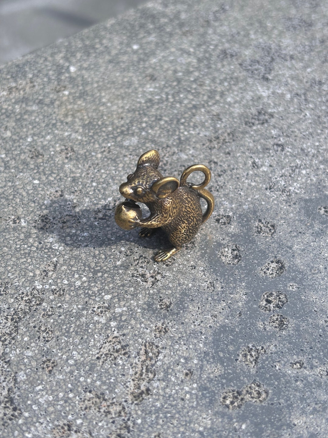 Mouse Brass Figurine, Vintage Copper Mouse, Handmade Mini Brass Animal ...