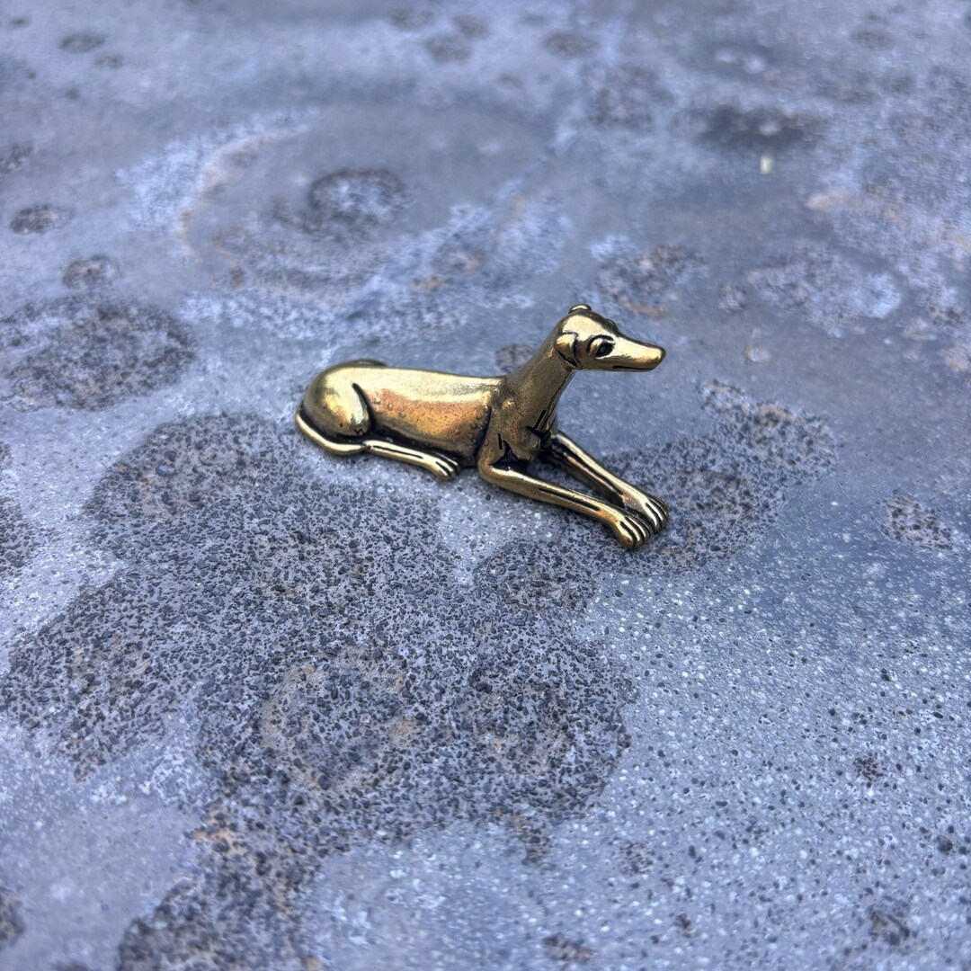 Dog Brass Statue, Cute Brass Figurine, Brass Animal Mini Pendant, Cute ...