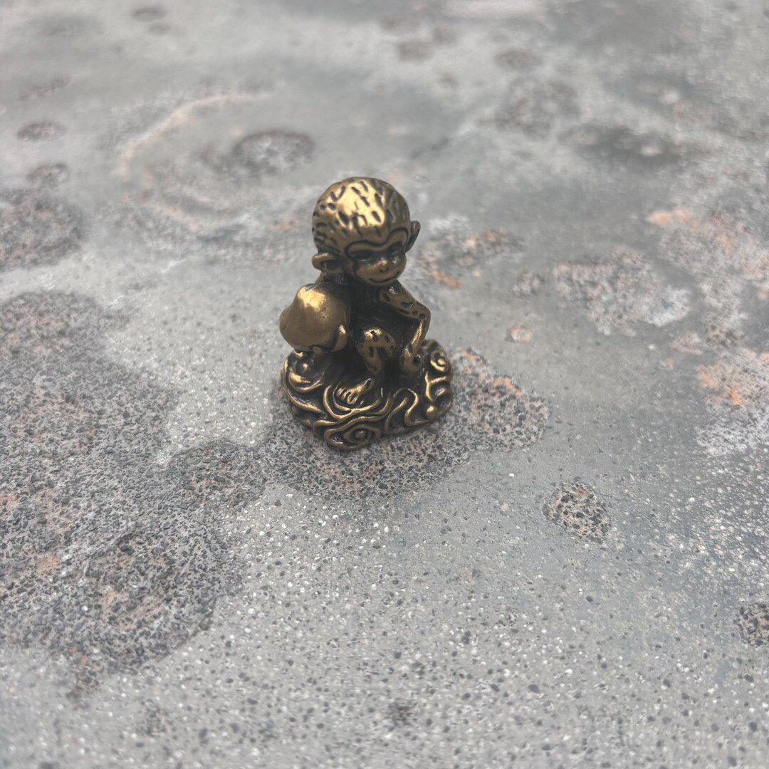 Monkey Brass Figurine, Brass Monkey Statue, Cute Brass Monkey, Mini ...