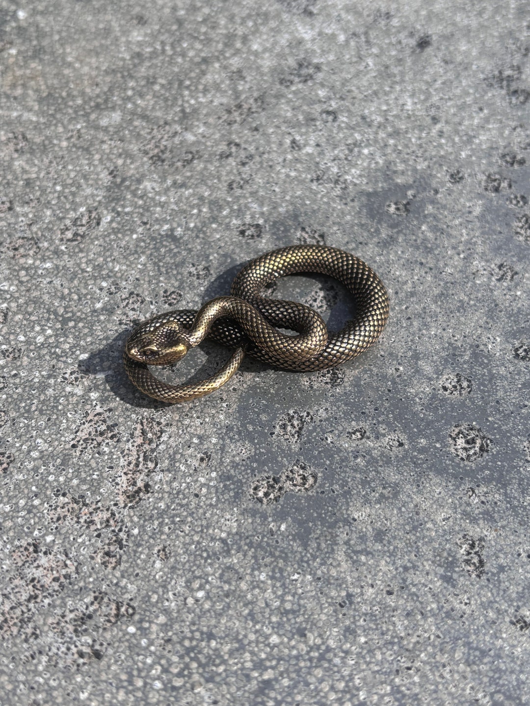 Brass Coil Snake Figurine, Snake Brass Garden Statue, Cute Garden ...