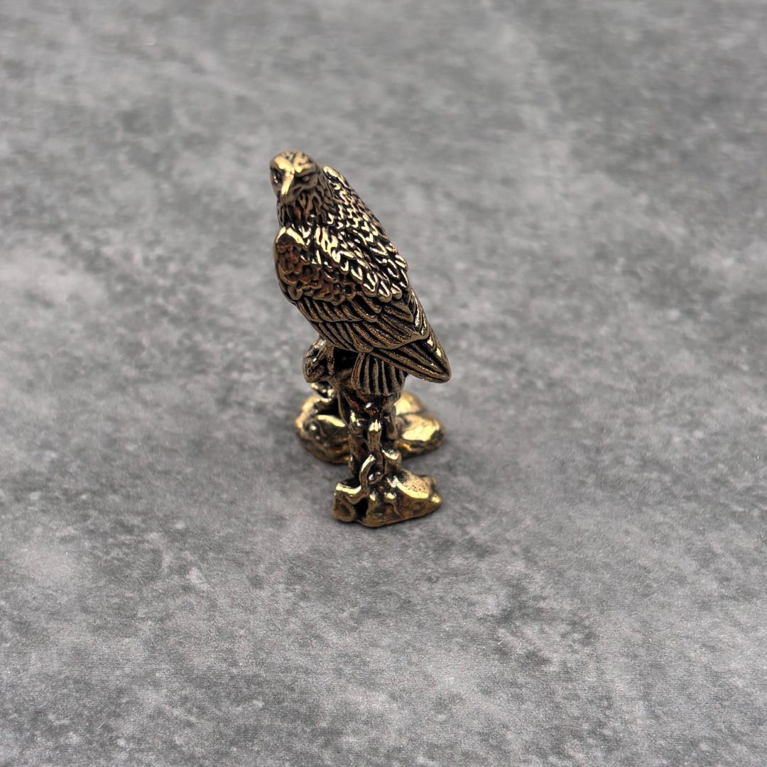 Hawk Brass Figure, Brass Hawk Sculpture, Hawk Figurine Decor, Brass ...