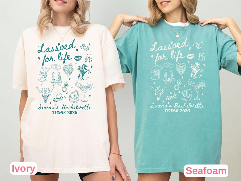 Lassoed for Life Cowgirl Bachelorette Shirt, Custom Western Bach Party ...