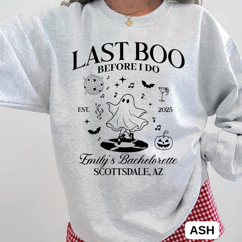 Spooky Ghost Bachelorette Party Sweatshirt: Halloween Bridal Crew Tee ...
