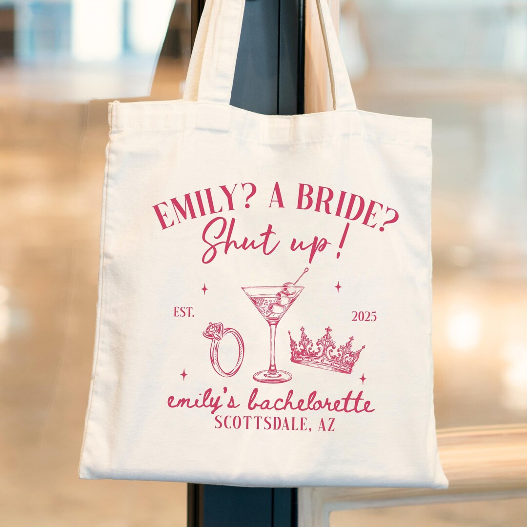 Bride Bachelorette Party Tote Bag - Princess Bachelorette Bag, Custom ...