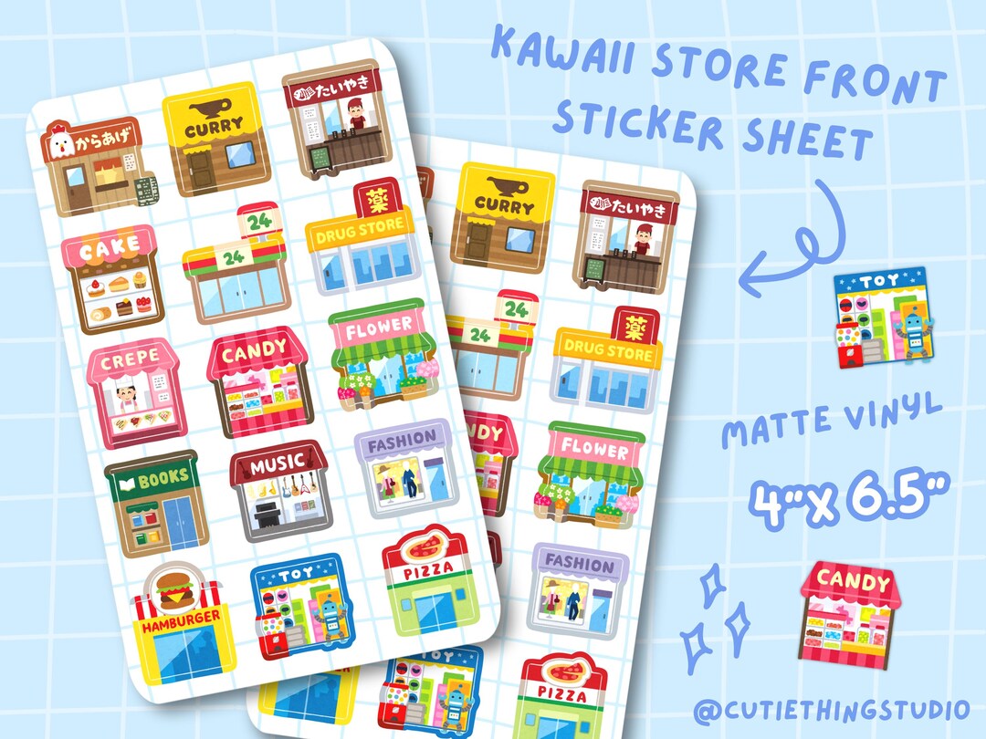 Kawaii Store Sticker Sheet Toy Store Sticker, Shop Stickers, Store ...