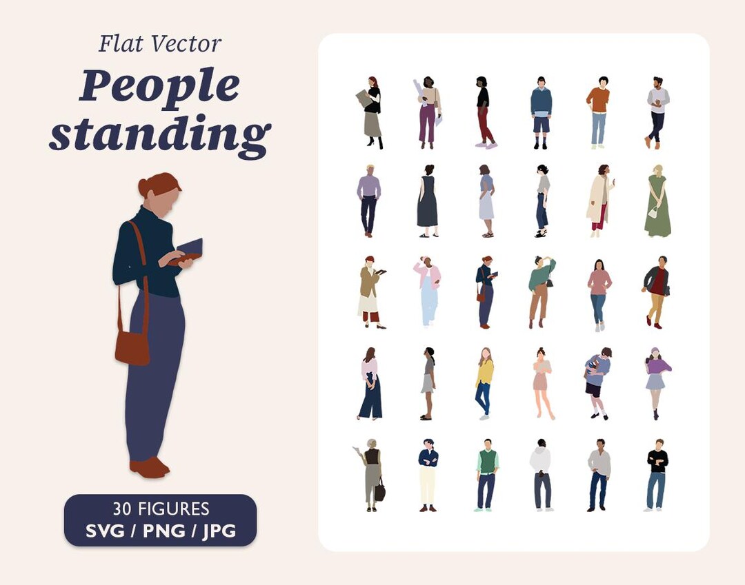 Vector People Standing - Etsy