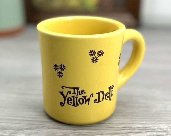 The Yellow Deli Coffee Mug - Rare Yellow Deli Mug - Yellow Coffee Cup ...