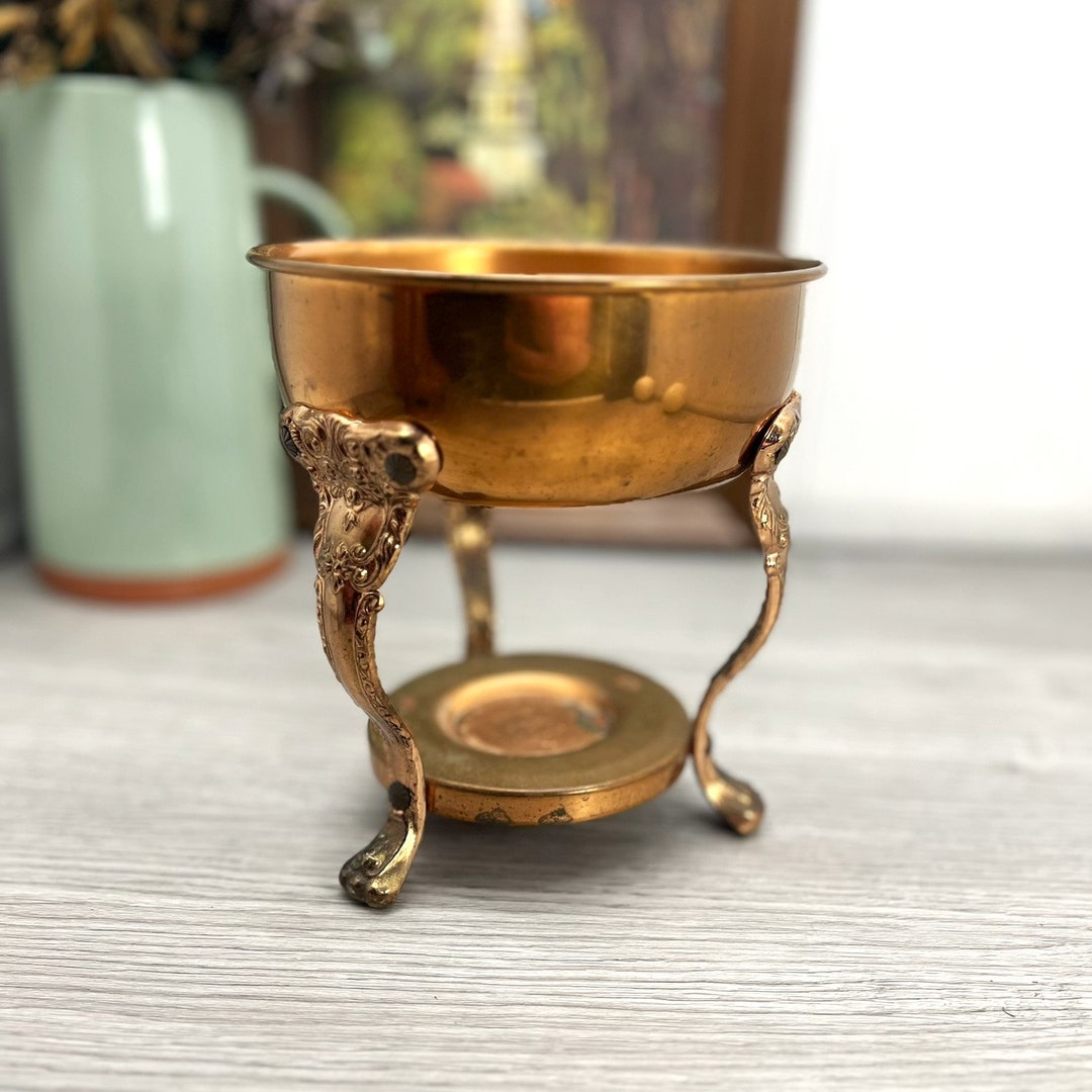 Copper and Brass Ornate Planter Pedestal Holder - Vintage Plant Holder ...