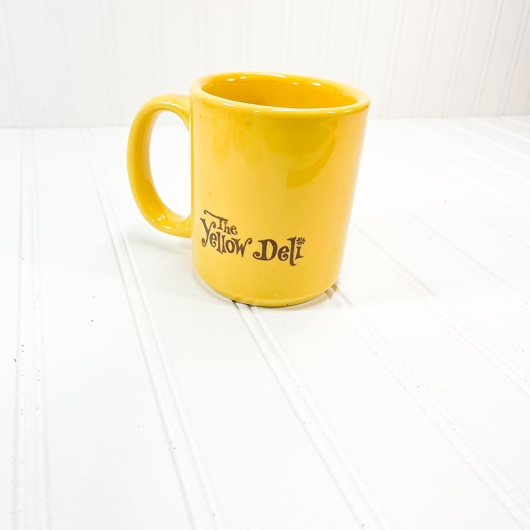 The Yellow Deli Coffee Mug - Rare Yellow Deli Mug - Yellow Coffee Cup ...