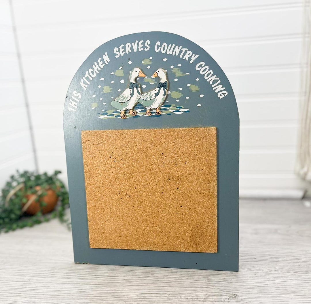 Vintage Geese Kitchen Corkboard - Vintage Goose Decor - 1990s Goose ...
