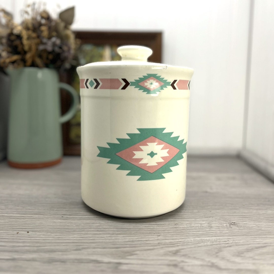 Southwest Aztec Kitchen Decor: Meiwa Ceramic Canister - Etsy