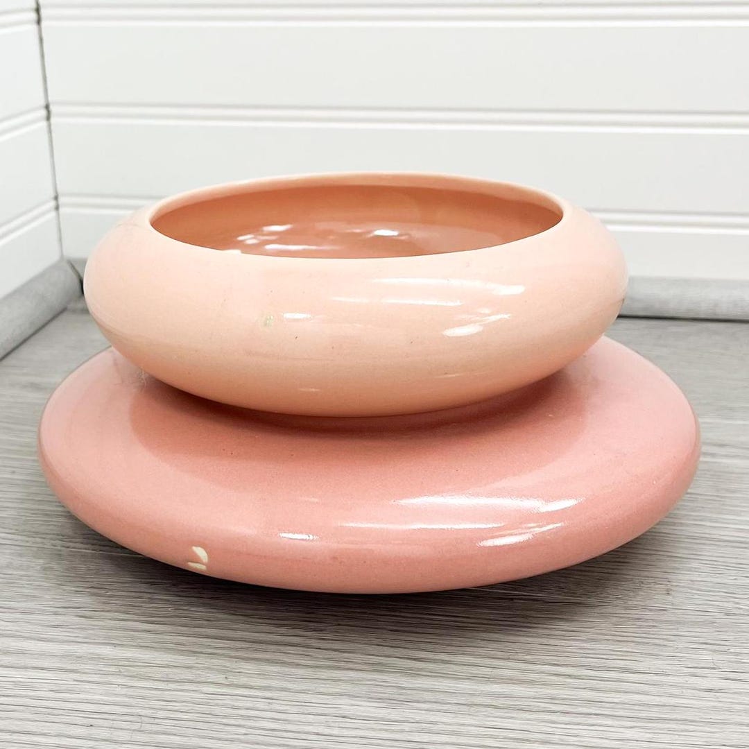 Vintage Pink Ceramic Stacking Vase Set of 2 - Art Decor Stacking Vase ...
